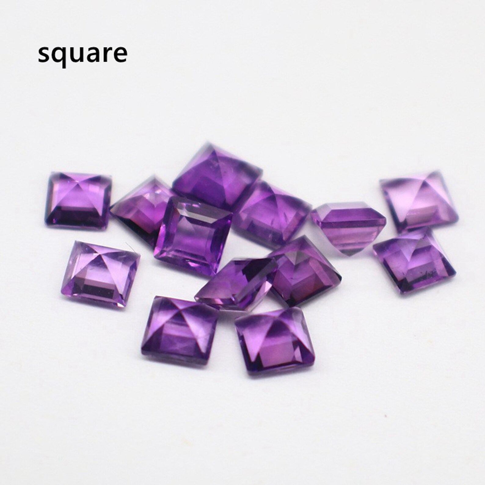 Natural Amethyst Square Cabochon, February Birthstone, Loose Gemstone ...