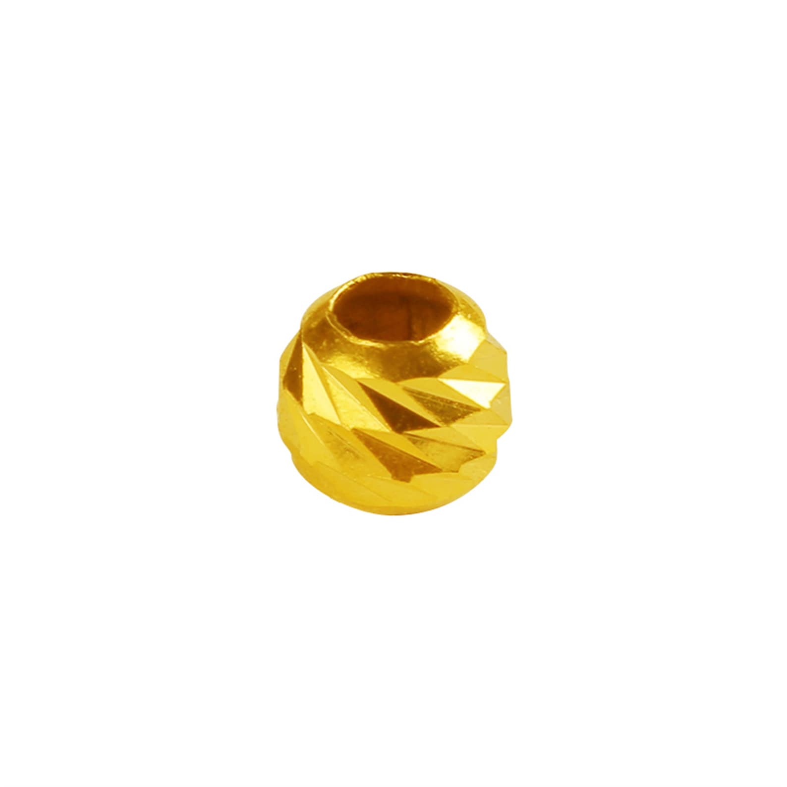 18K Solid Gold Faceted Round Spacer Beads, Vintage Textured Ball Bead ...