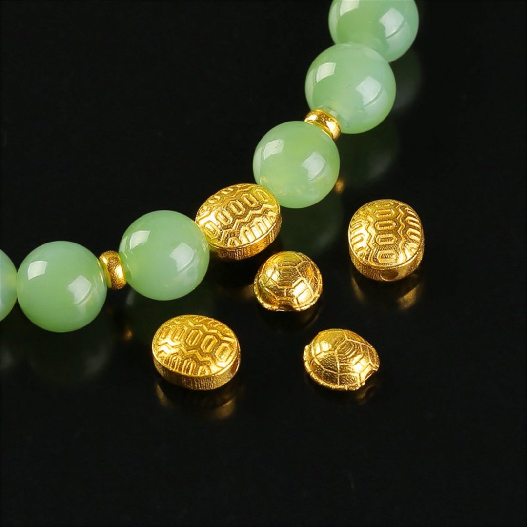 1pc 18K Solid Gold Turtle Shell Bead, Solid Gold Tortoise Shell Bead ...