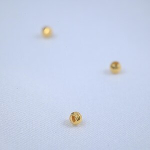 18K Solid Gold Faceted Round Spacer Beads, Vintage Textured Ball Bead ...