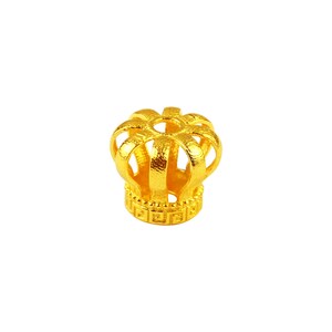 18K Solid Gold Crown Beads Solid Gold Queen Bead Princess - Etsy