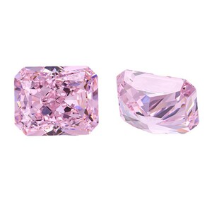 Pink Cubic Zirconia Rectangular Faceted Loose Stone,radiant Cut HQ ...