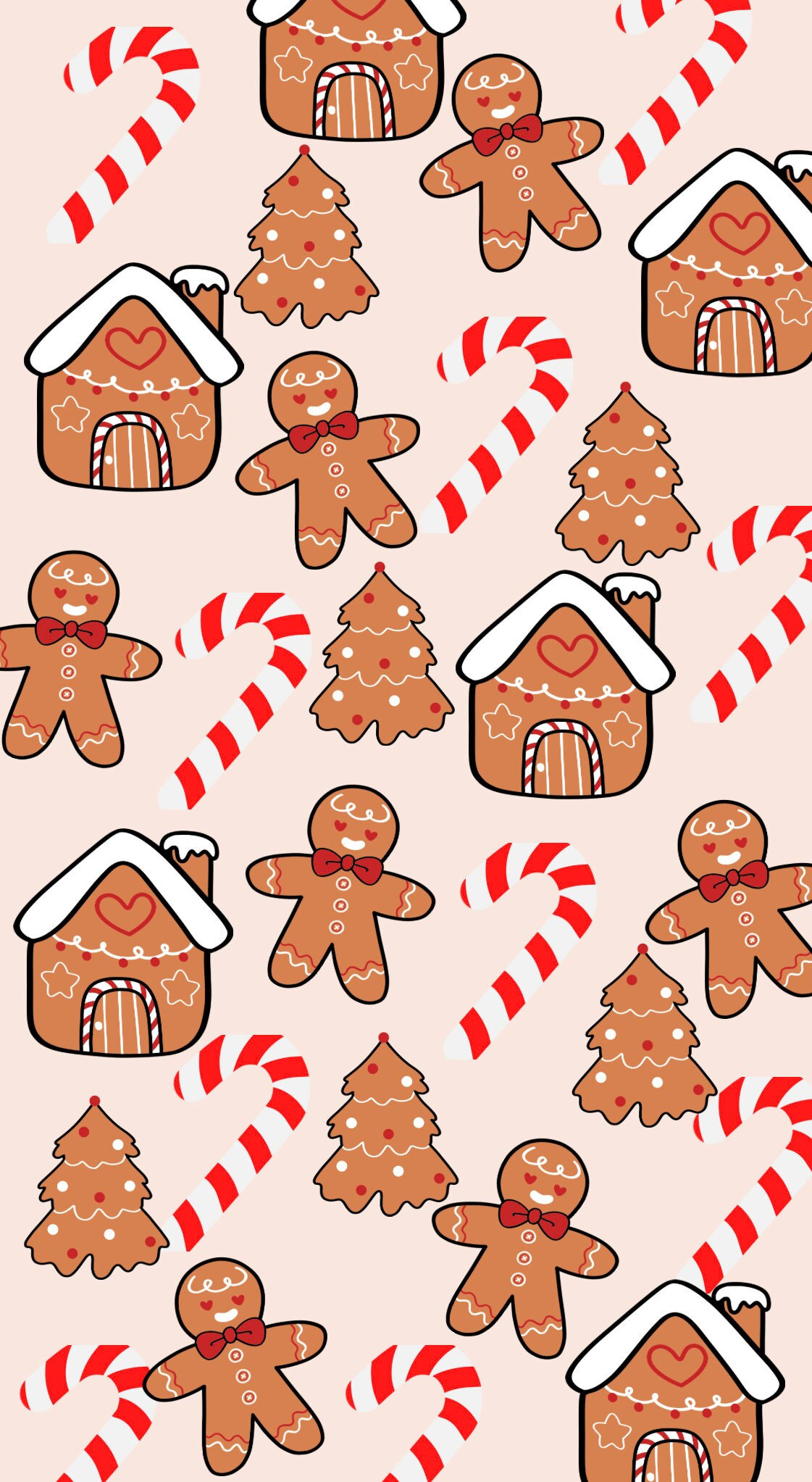 Gingerbread Man - Phone Wallpaper Download - Etsy