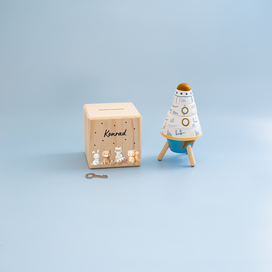 Personalized Children's Money Box, Money Box for Boys, Forest Animals ...