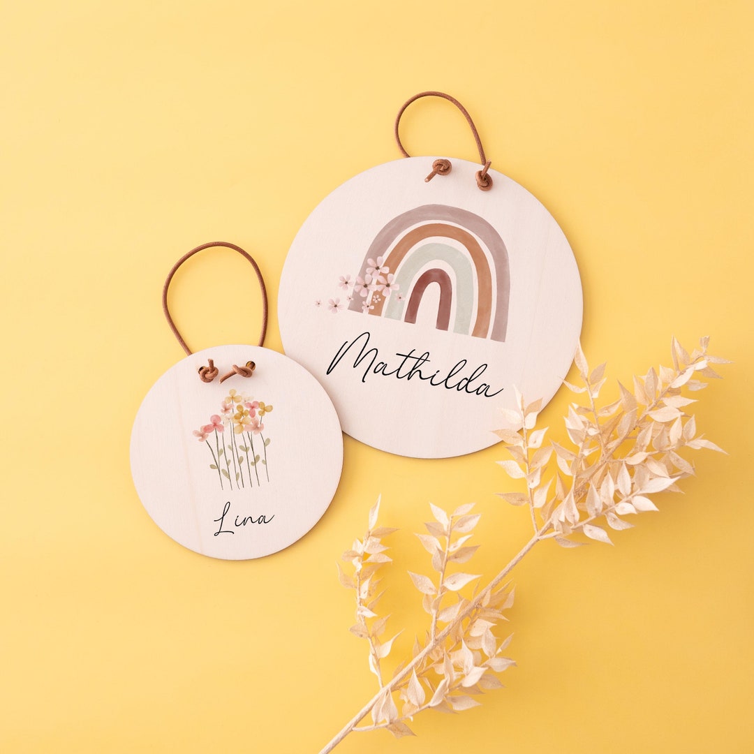 Door Sign Children's Room, Wooden Sign Name, Name Plate Children's Room ...