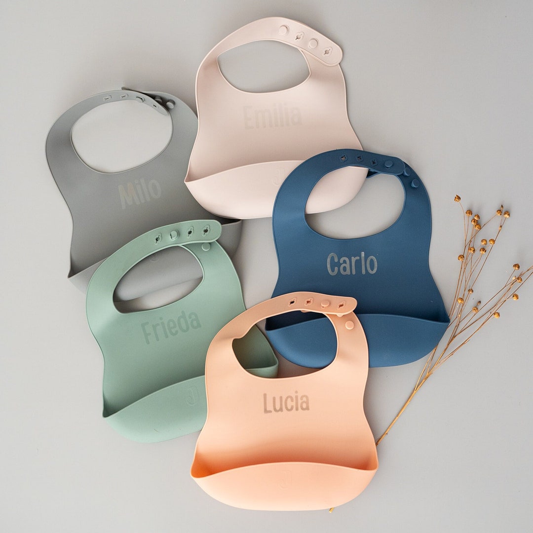 Silicone Bib, Personalized Bib, Bib Drip Tray, Bib With Name, Baby Bib ...