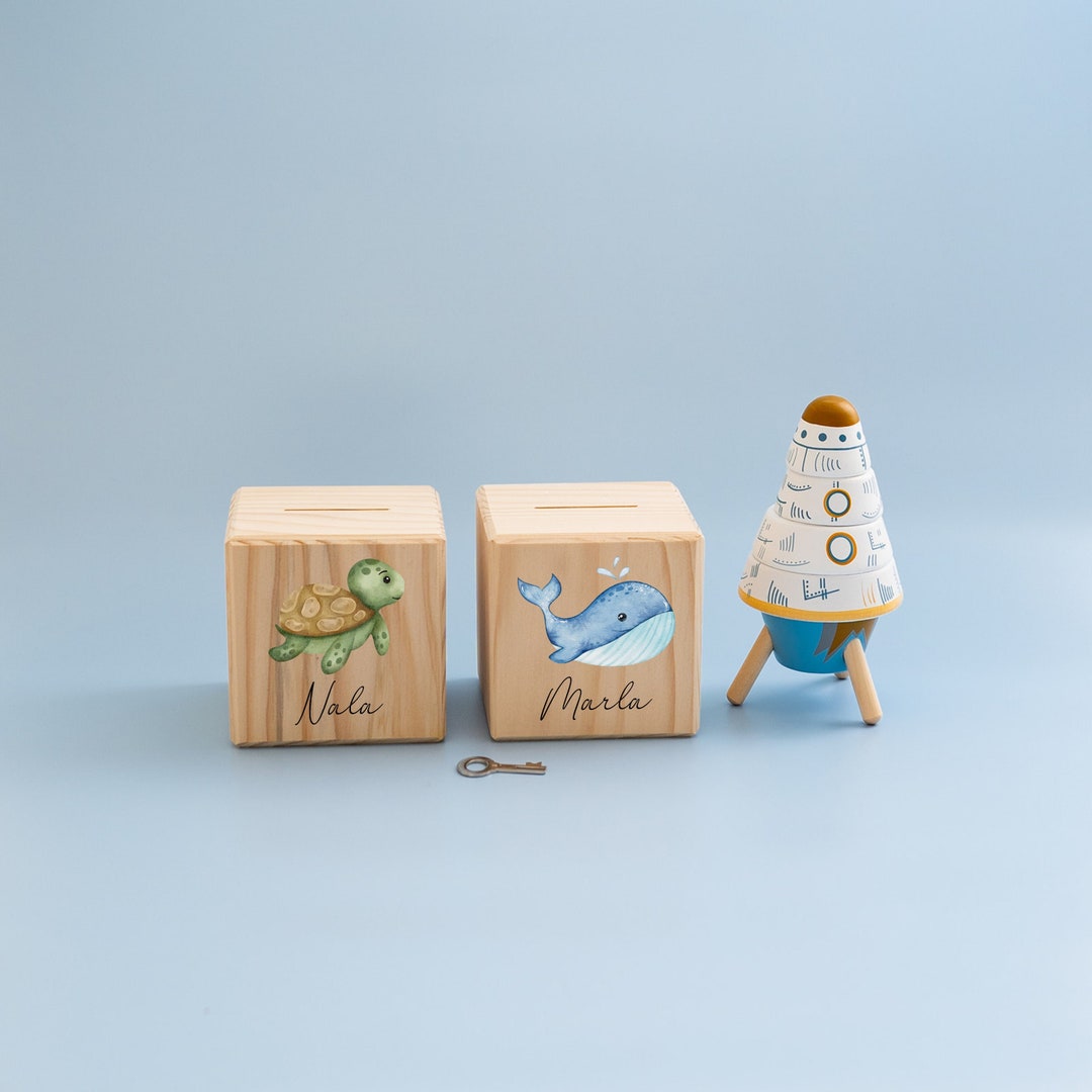 Spardose personalisiert, Spardose Junge, Spardose Holz, Spardose Fisch, Spardose Baby, Spardose ...