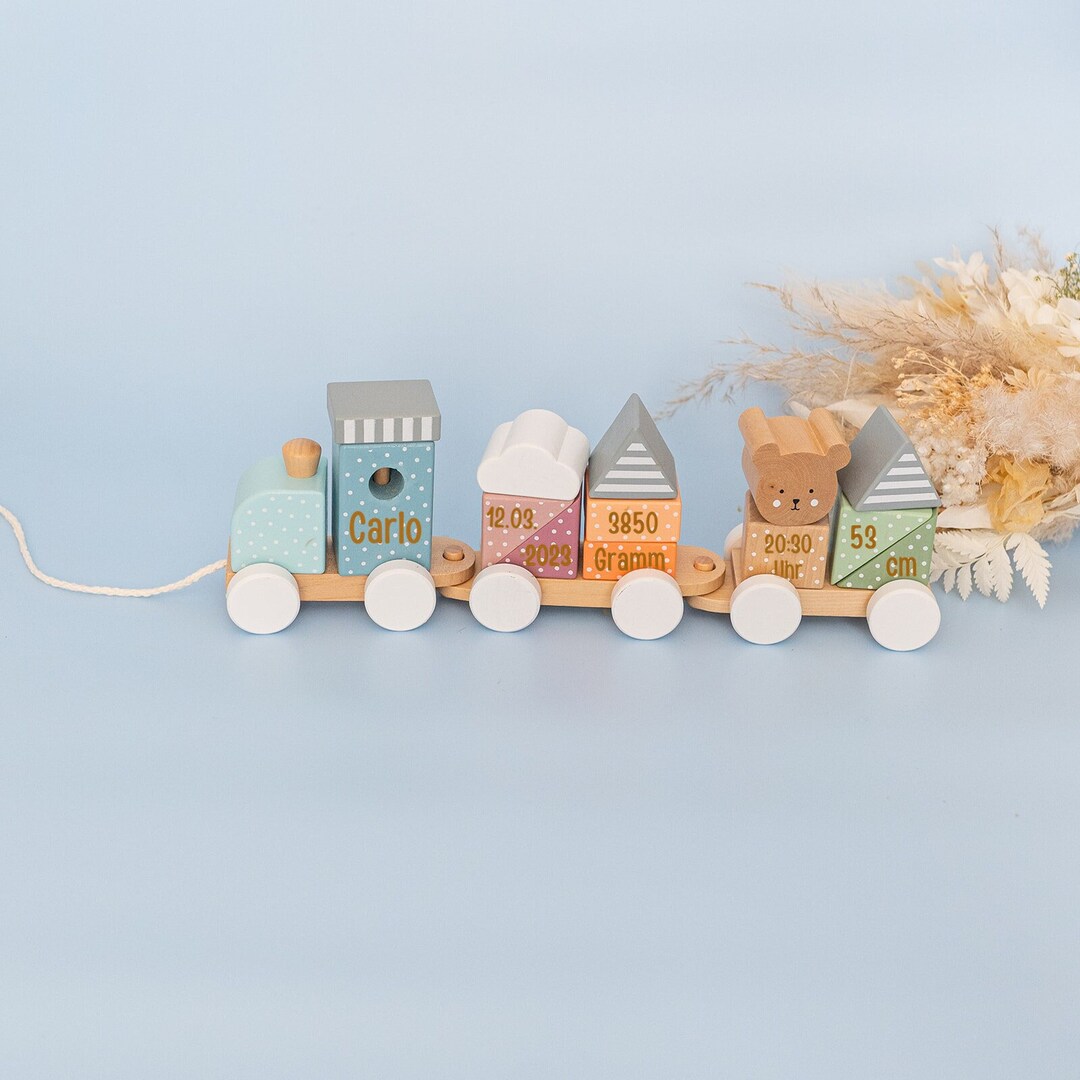 Birthday Train, Wooden Train Personalized, Gift Birth, Railway ...