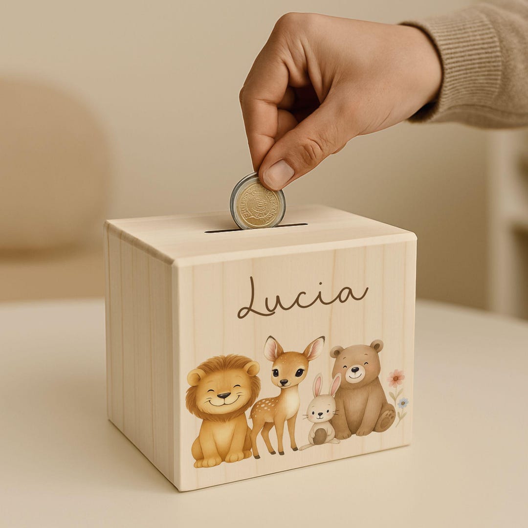 Spardose personalisiert, Spardose Kinder, Spardose Holz, Personalisierte Spardose, Spardose mit ...