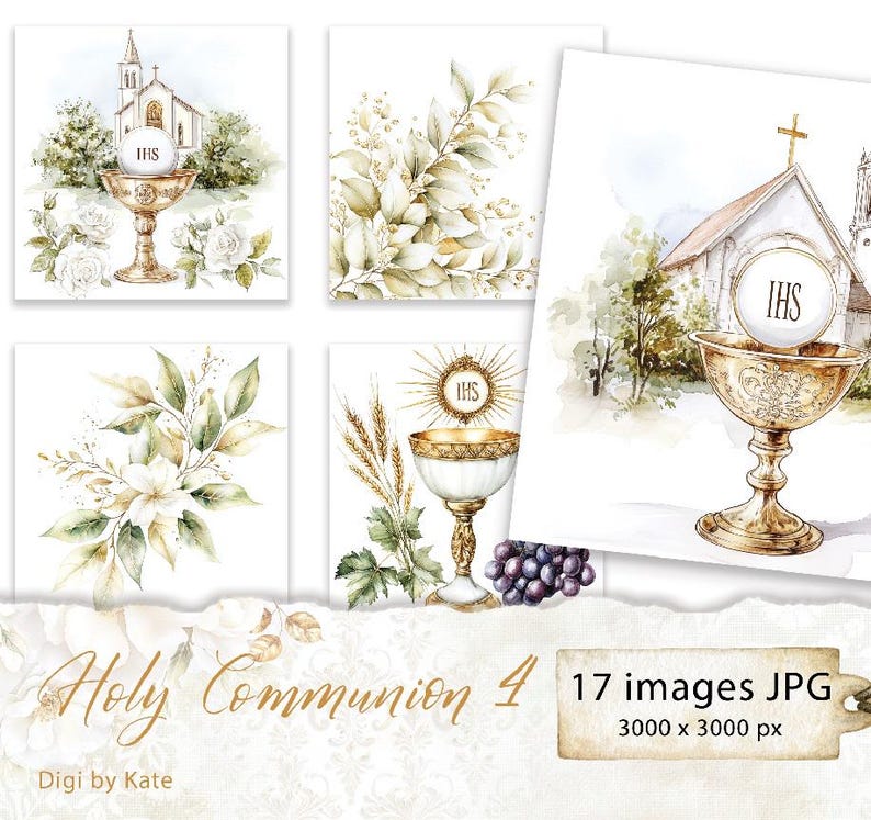 First Holy Communion 4 is a Digital Paper Set for Special Occasions - Etsy