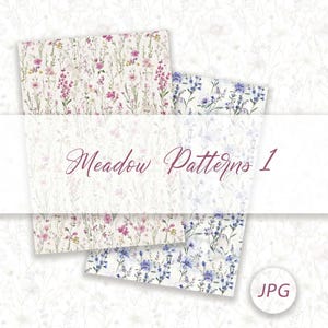 Meadow Patterns 1 on 10 A4 JPG Pages, Wildflower Backgrounds for ...