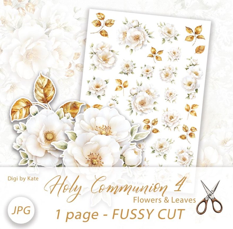 First Holy Communion 4 is a Digital Paper Set for Special Occasions - Etsy