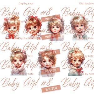 Winter Baby Girl #8 7 PNG Clipart Set, Sweet Little Girl in Winter ...