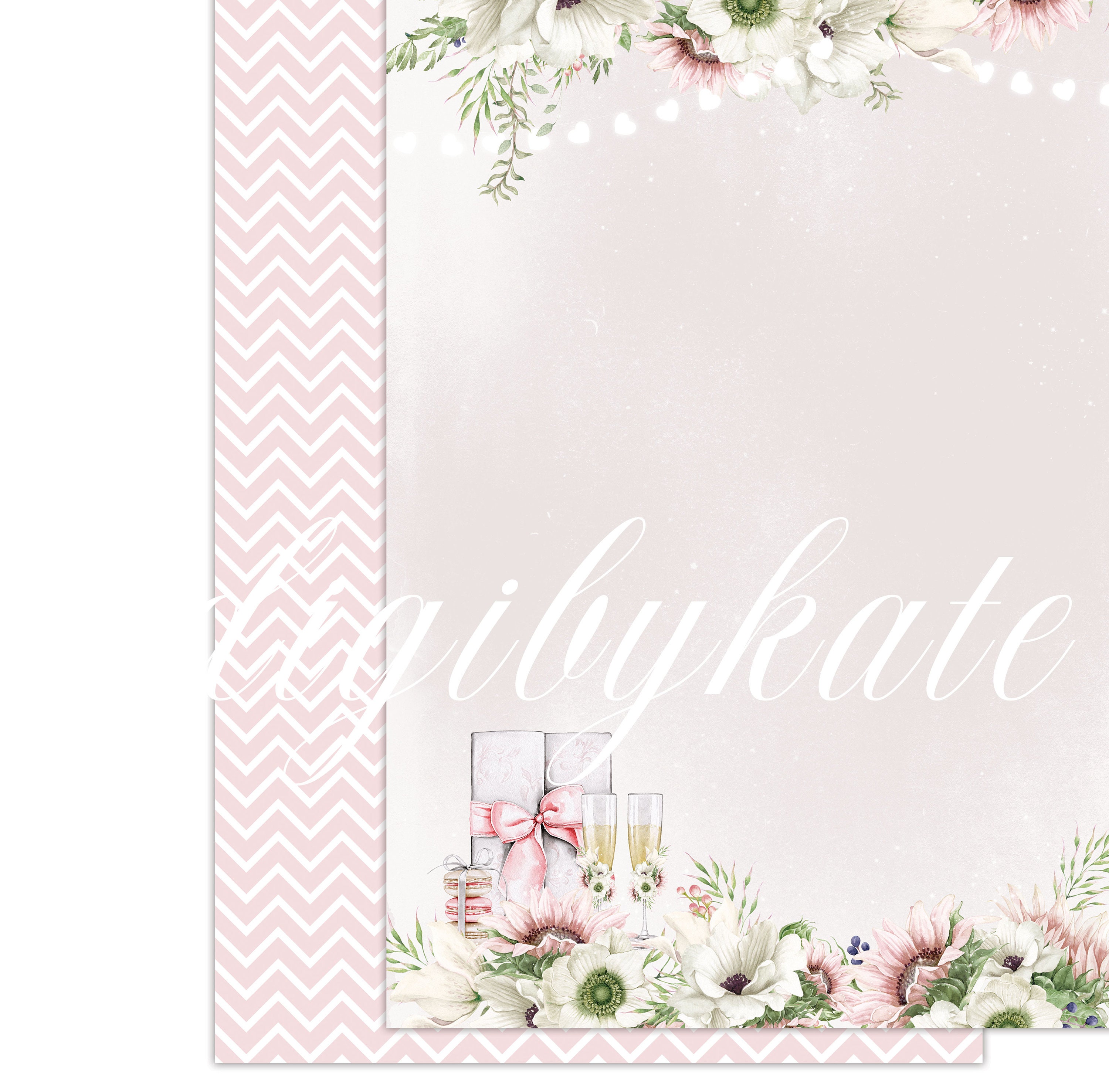 Blush and Grey Wedding Digital Paper Blush Floral Wedding - Etsy