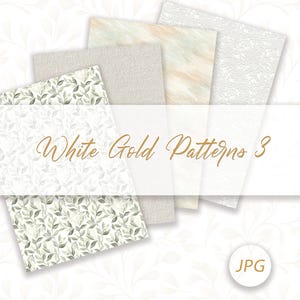 White and Gold Patterns - Set of 18 A4 JPG Scrapbook Pages - Etsy