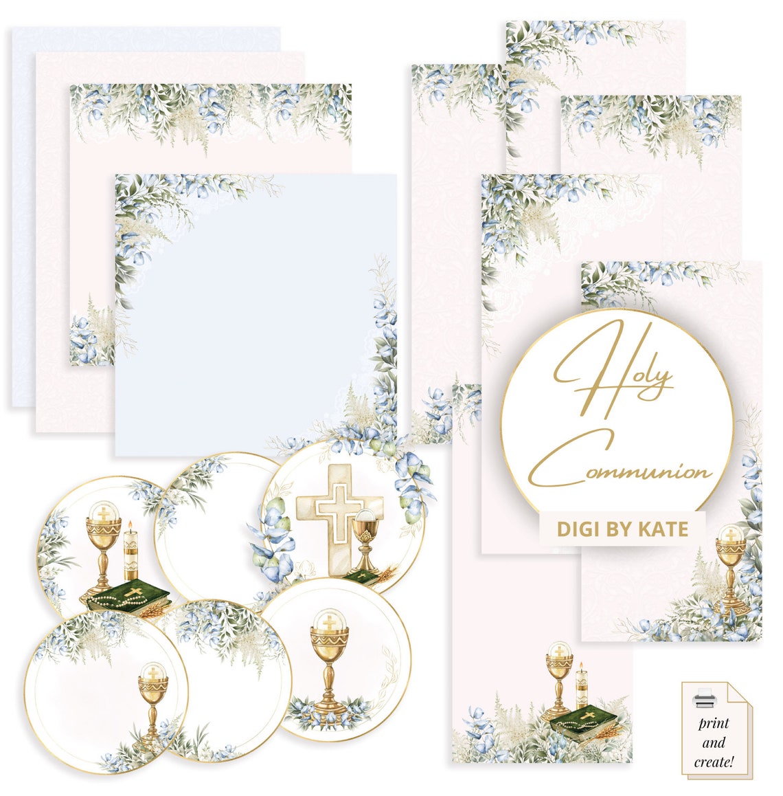 First Holy Communion Digital Paper Pack First Communion - Etsy