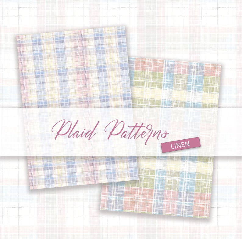 Pastel Linen Plaid Patterns on 11 A4 JPG Pages - Etsy