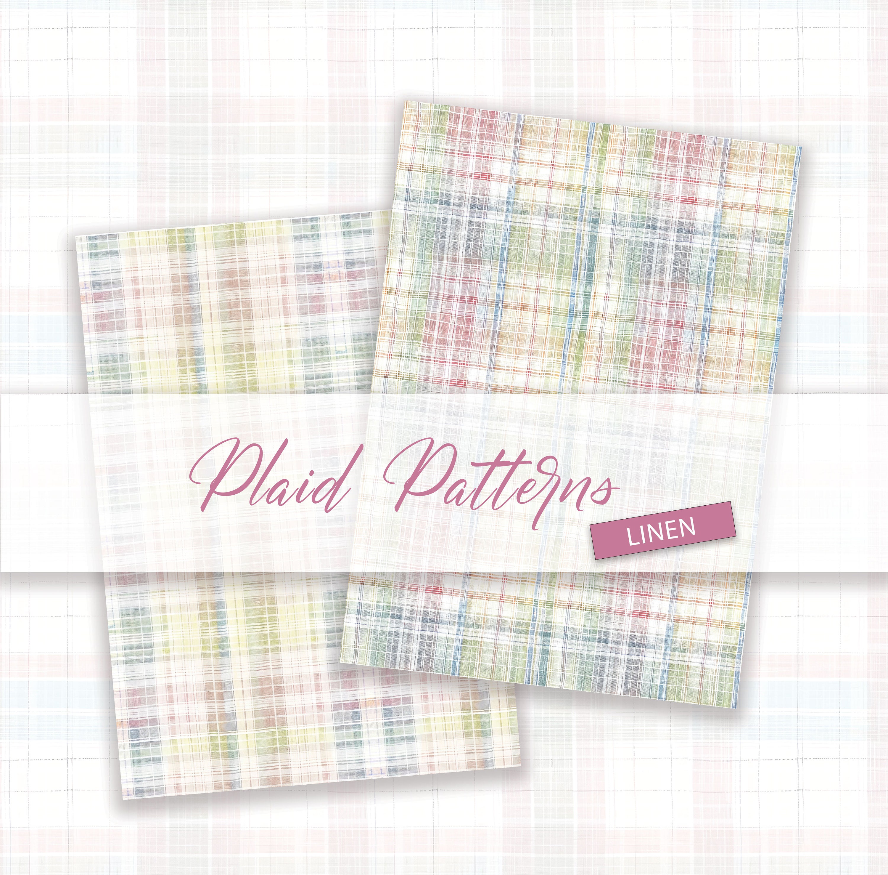 Pastel Linen Plaid Patterns on 11 A4 JPG Pages - Etsy