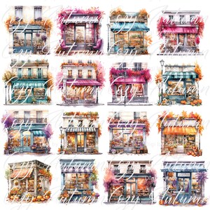 Autumn Storefront 26 PNG Clipart Set, Fall Watercolor Shop, Fall PNG ...