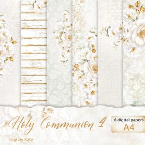 First Holy Communion 4 is a Digital Paper Set for Special Occasions - Etsy
