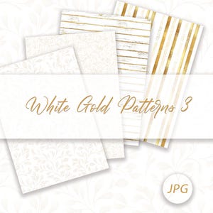 White and Gold Patterns - Set of 18 A4 JPG Scrapbook Pages - Etsy