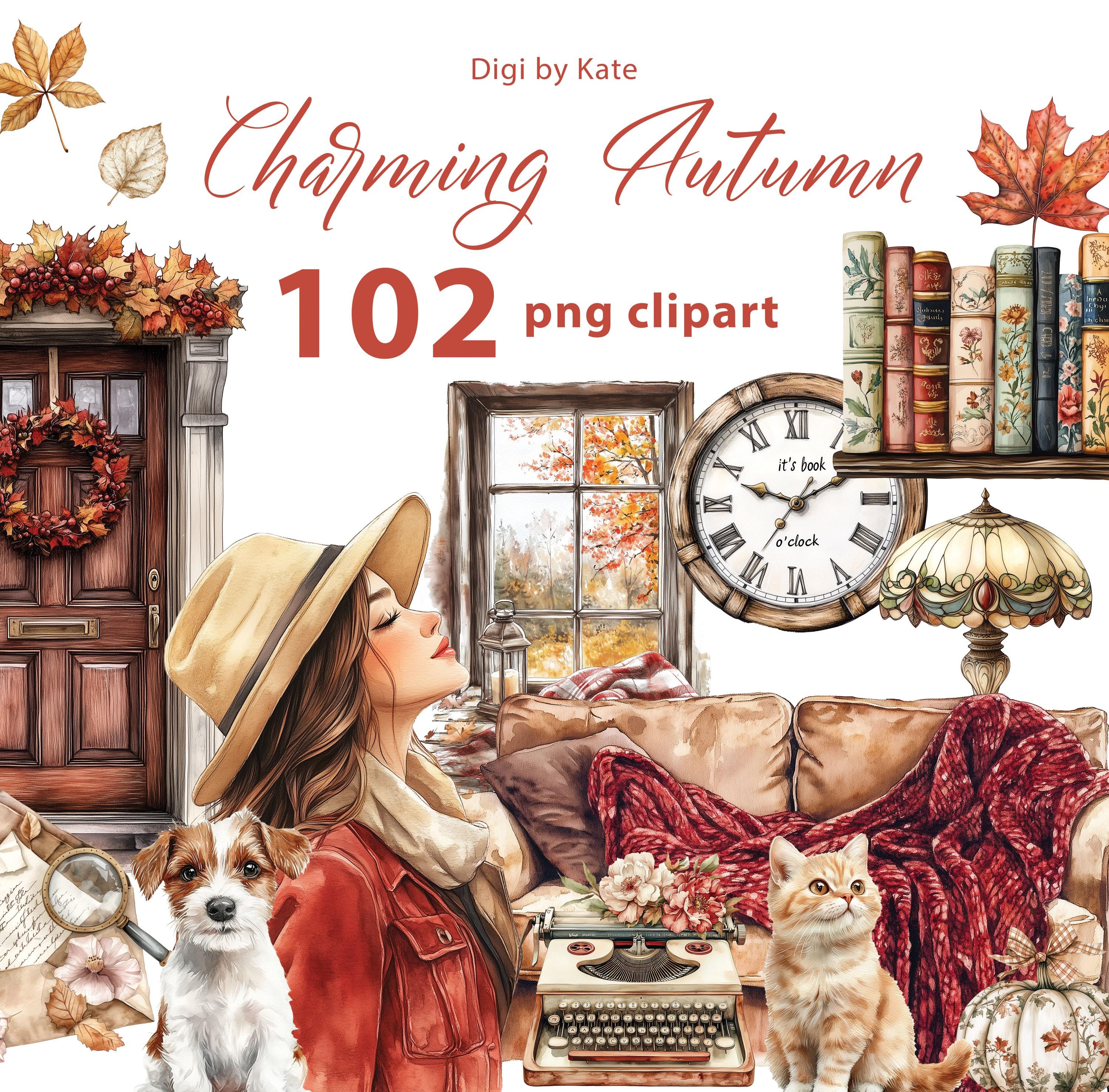 Charming Autumn is a Digital Paper Bundle for Junk Journal and ...