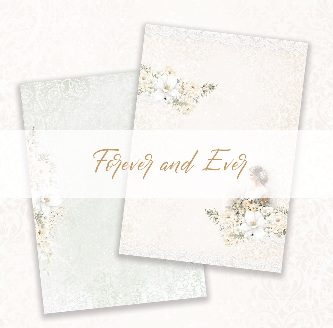 Na Zawsze I Zawsze Papier Cyfrowy ślubny A4, Papier Do Scrapbookingu ...