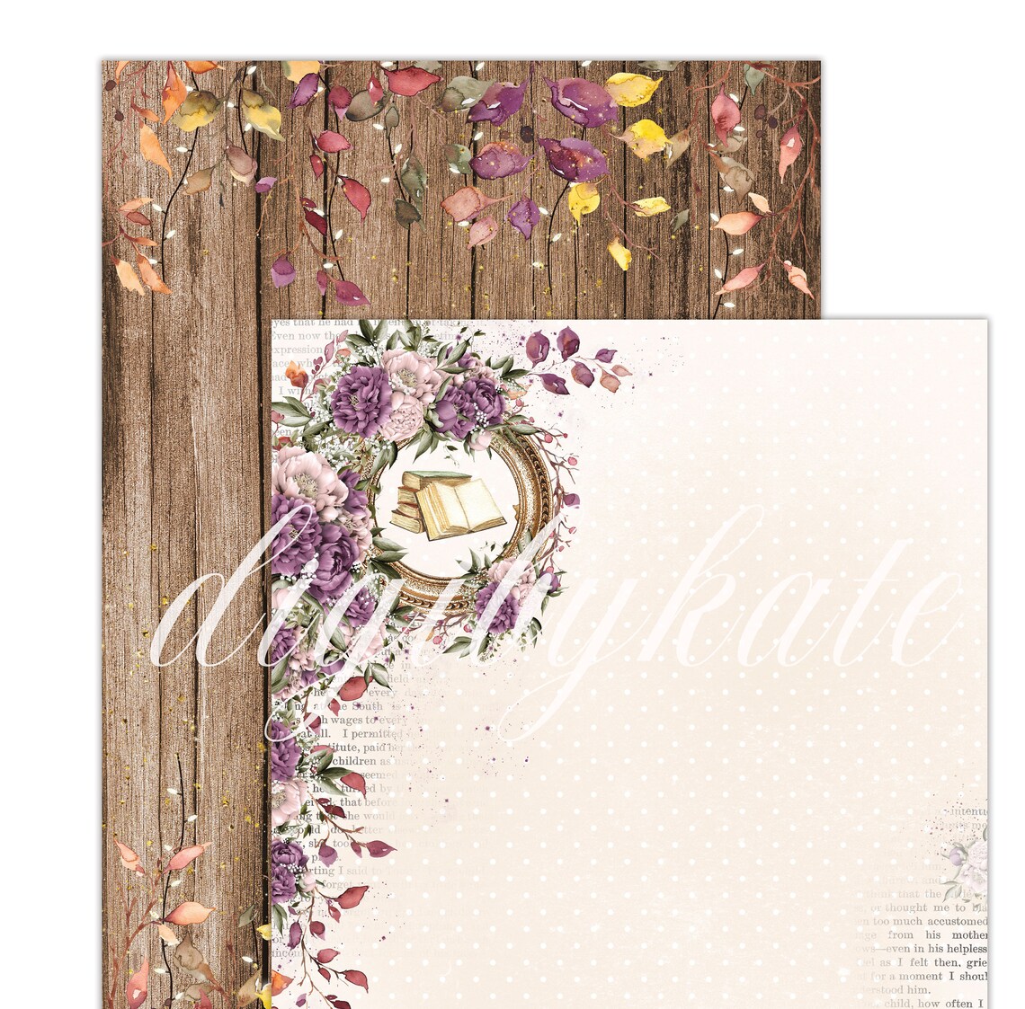 Autumn Digital Paper Booklover Digital Papers Printable | Etsy