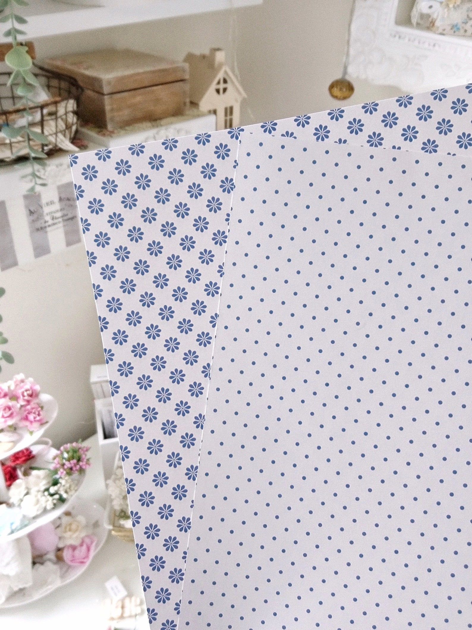 Dark Blue Background Digital Paper A4 Digital Damask Paper - Etsy