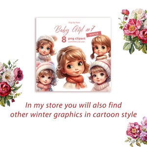 Winter Baby Girl #8 7 PNG Clipart Set, Sweet Little Girl in Winter ...