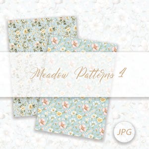Meadow Patterns 4 on 10 A4 JPG Pages, Blue Shabby Backgrounds for ...