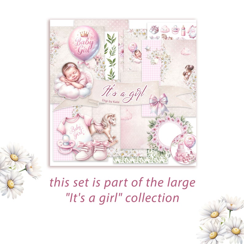It's a Girl 5 A4 is a Digital Paper Set for Special Occasions Such as ...