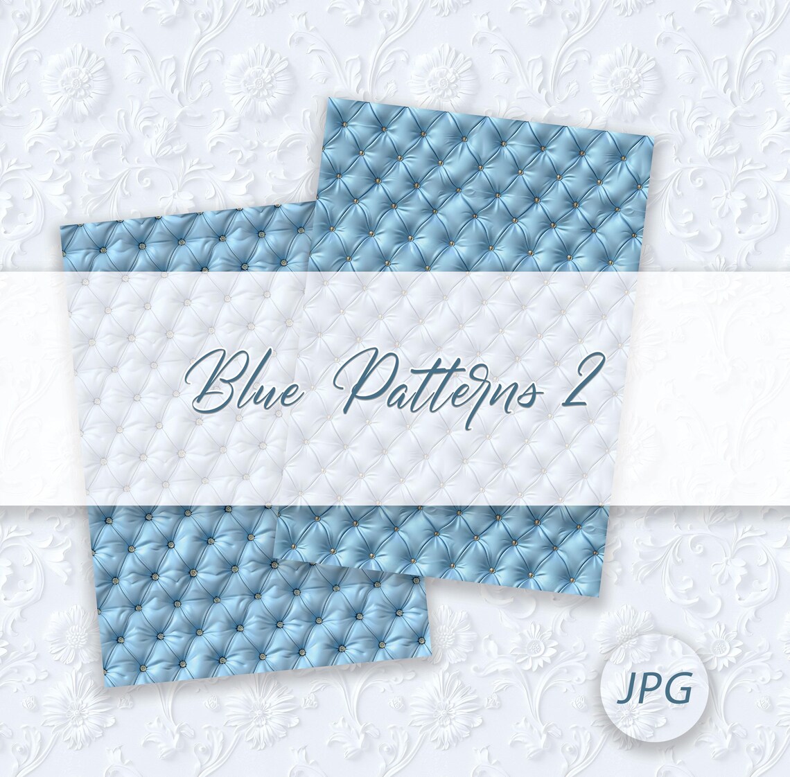 Blue Patterns #2 - Set of 10 A4 JPG Scrapbook Pages - Etsy