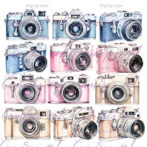 Cameras #1 23 PNG Clipart Set, Pastel Cameras Clipart, Camera ...