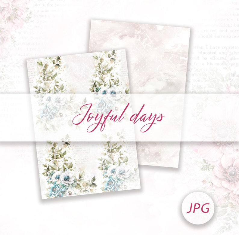 Joyful Days Floral Digital Paper Set - Perfect for Birthday and Mother ...