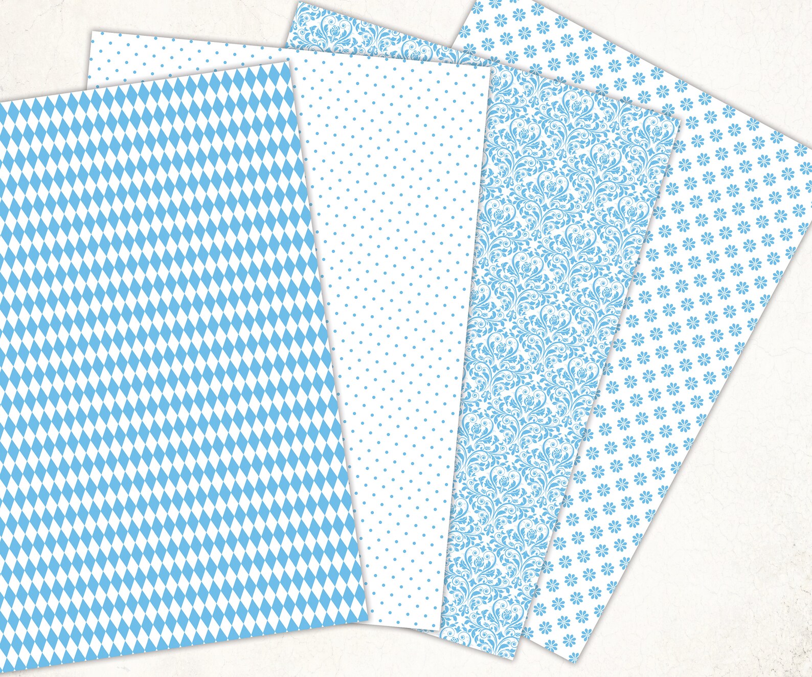 Light Blue Background Digital Paper A4 Digital Damask Paper - Etsy