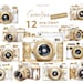 Cameras Gold Series 12 PNG Clipart Set, Gold and White Cameras Clipart ...