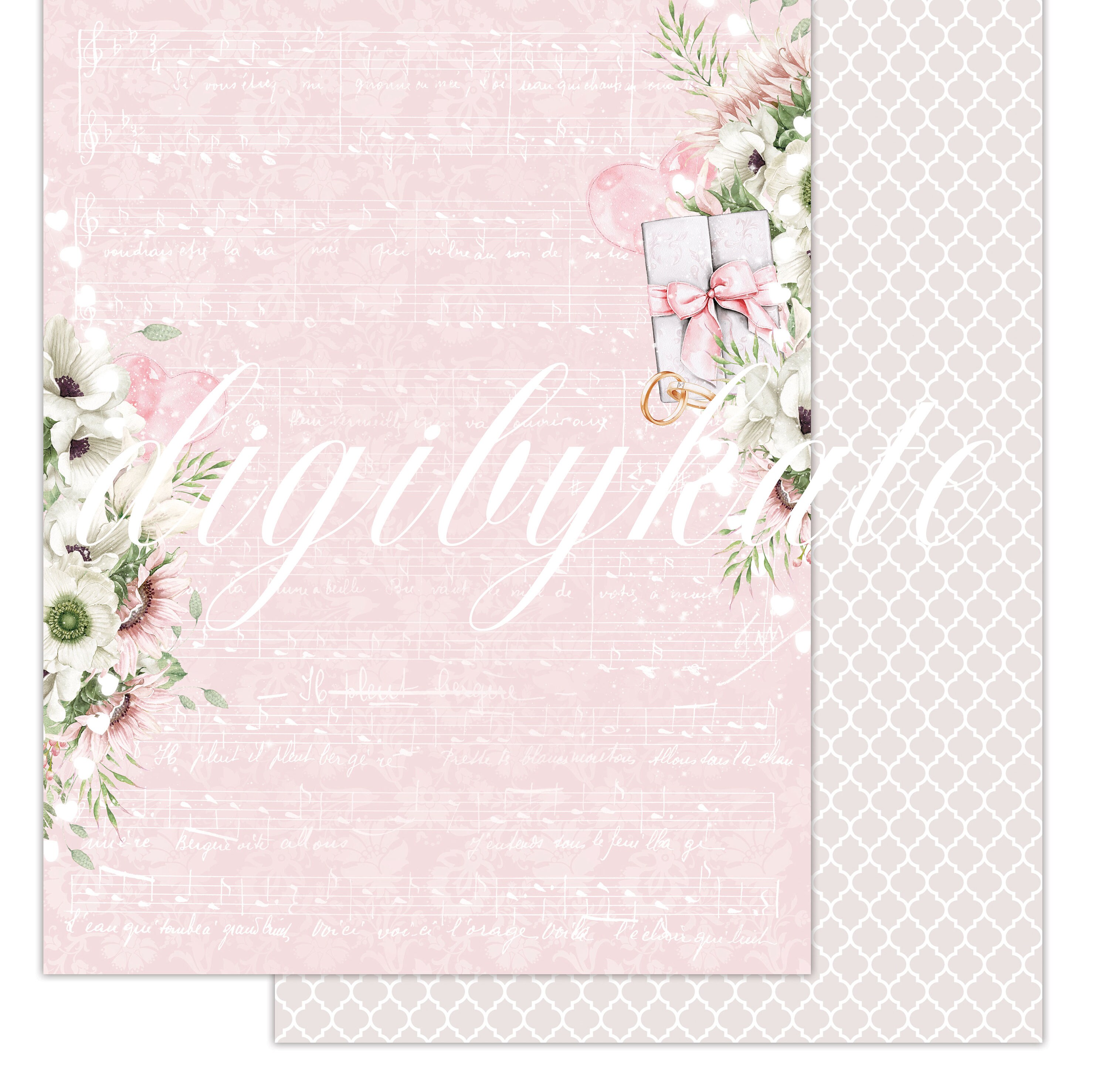 Blush and Grey Wedding Digital Paper Blush Floral Wedding - Etsy