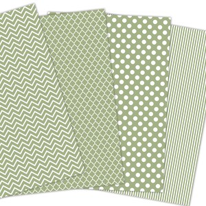Green and White Digital Paper, Green Scrapbook Paper, Patterned Paper ...