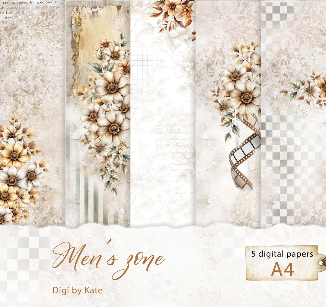 Autumn Digital Paper 5 A4 is a Digital Paper Set in Brown and Beige ...