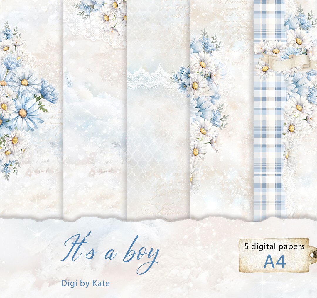 It's a Boy 5 A4 is a Digital Paper Set for Special Occasions Such as ...