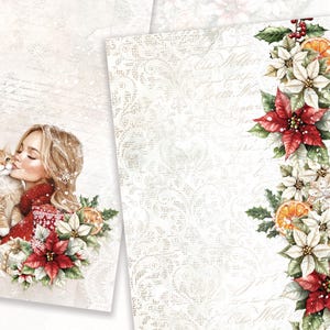 Red and Green Winter Digital Paper 5 A4 is a Digital Paper Set Perfect ...