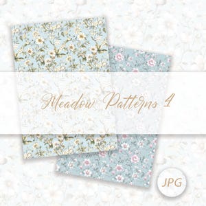 Meadow Patterns 4 on 10 A4 JPG Pages, Blue Shabby Backgrounds for ...