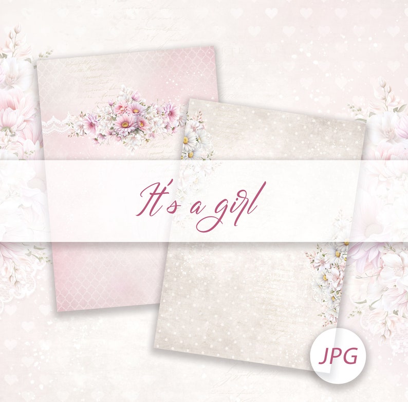 It's a Girl 5 A4 is a Digital Paper Set for Special Occasions Such as ...