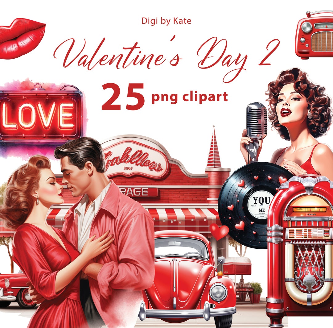 Retro Valentine's Day II 25 PNG Clipart - Love Graphics on Transparent ...