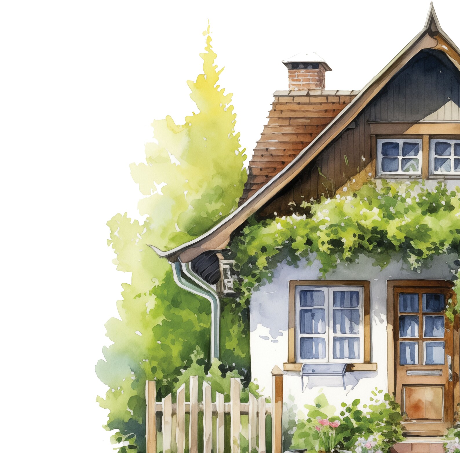 Country Cottage 31 PNG Clipart Set Beautiful Cottagecore Houses on ...
