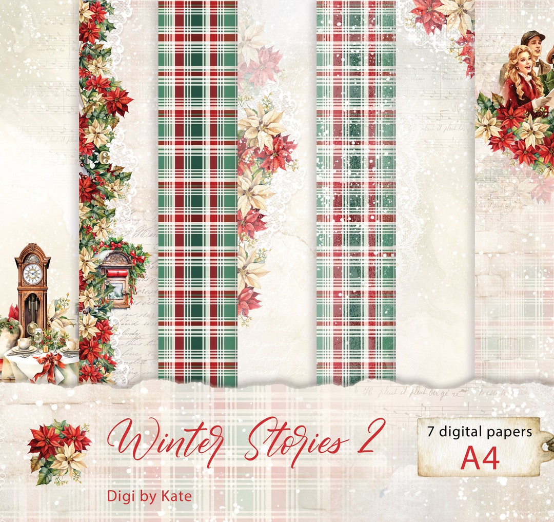 Winter Stories 2 7 A4 Pages With Classic Winter Graphics, Winter ...