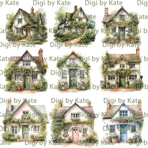 Country Cottage 31 PNG Clipart Set - Beautiful Cottagecore Houses on ...
