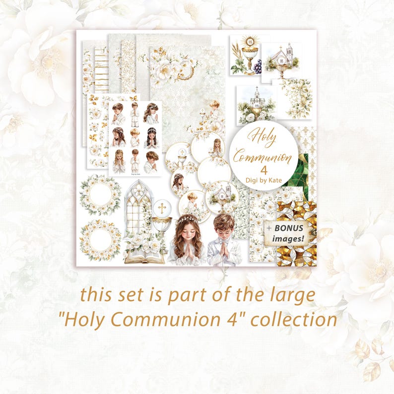 Holy Communion 6 A4 is a Digital Paper Set for Special Occasions Such ...