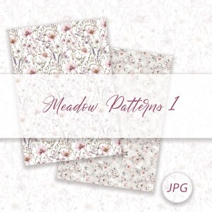 Meadow Patterns 1 on 10 A4 JPG Pages, Wildflower Backgrounds for ...